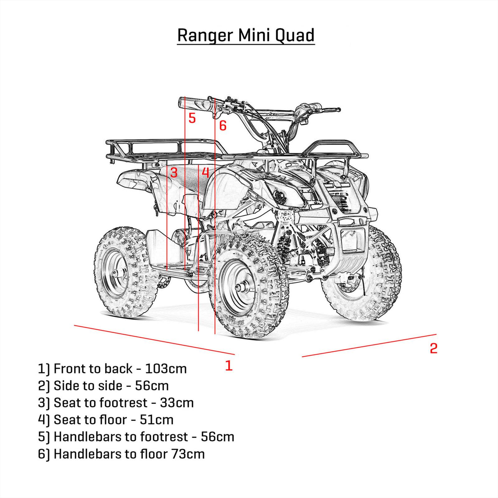 Funbikes Ranger 1000w Premium Nardo Grey Blue Kids Mini Electric Quad Bike