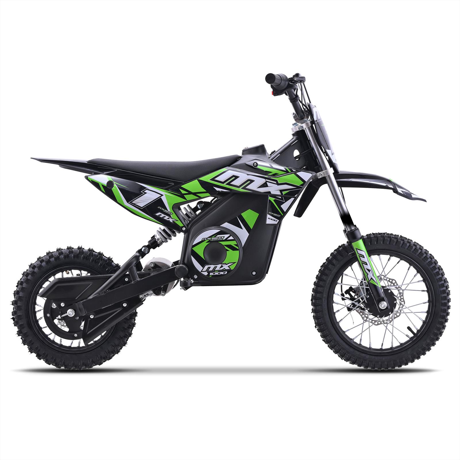 FunBikes MX1000 1000w 36v 62cm Lithium Green Electric Kids Dirt Bike