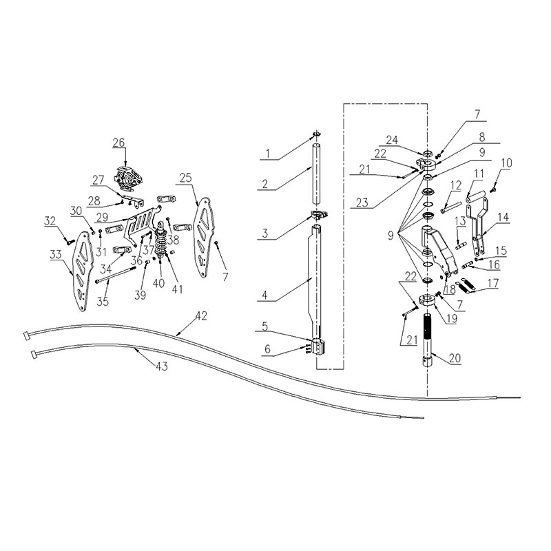Chaos GT1600 Electric Scooter Neck Frame Section White