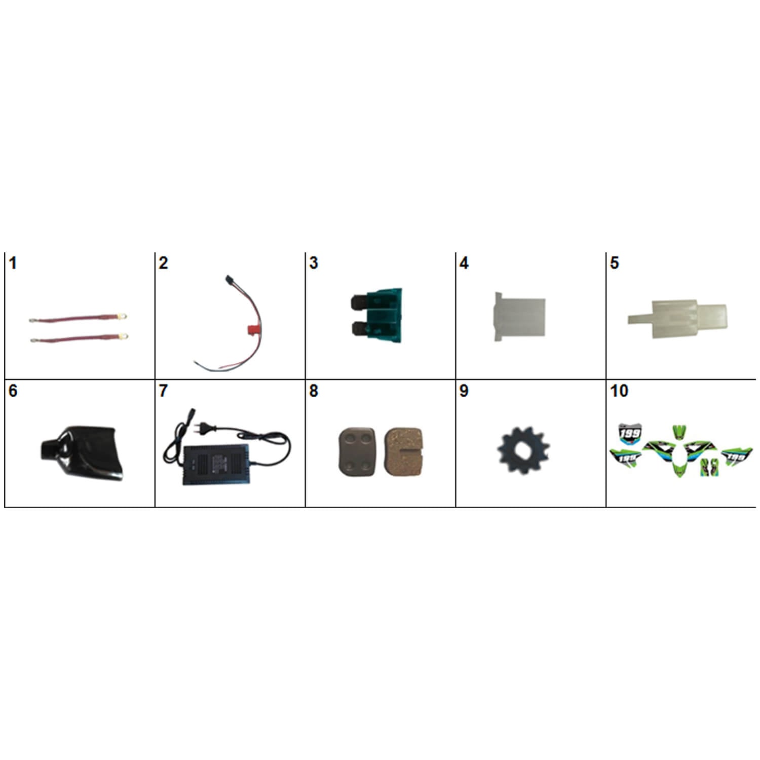 FunBikes MXR1600 Electric Dirt Bike Grey Sticker Kit