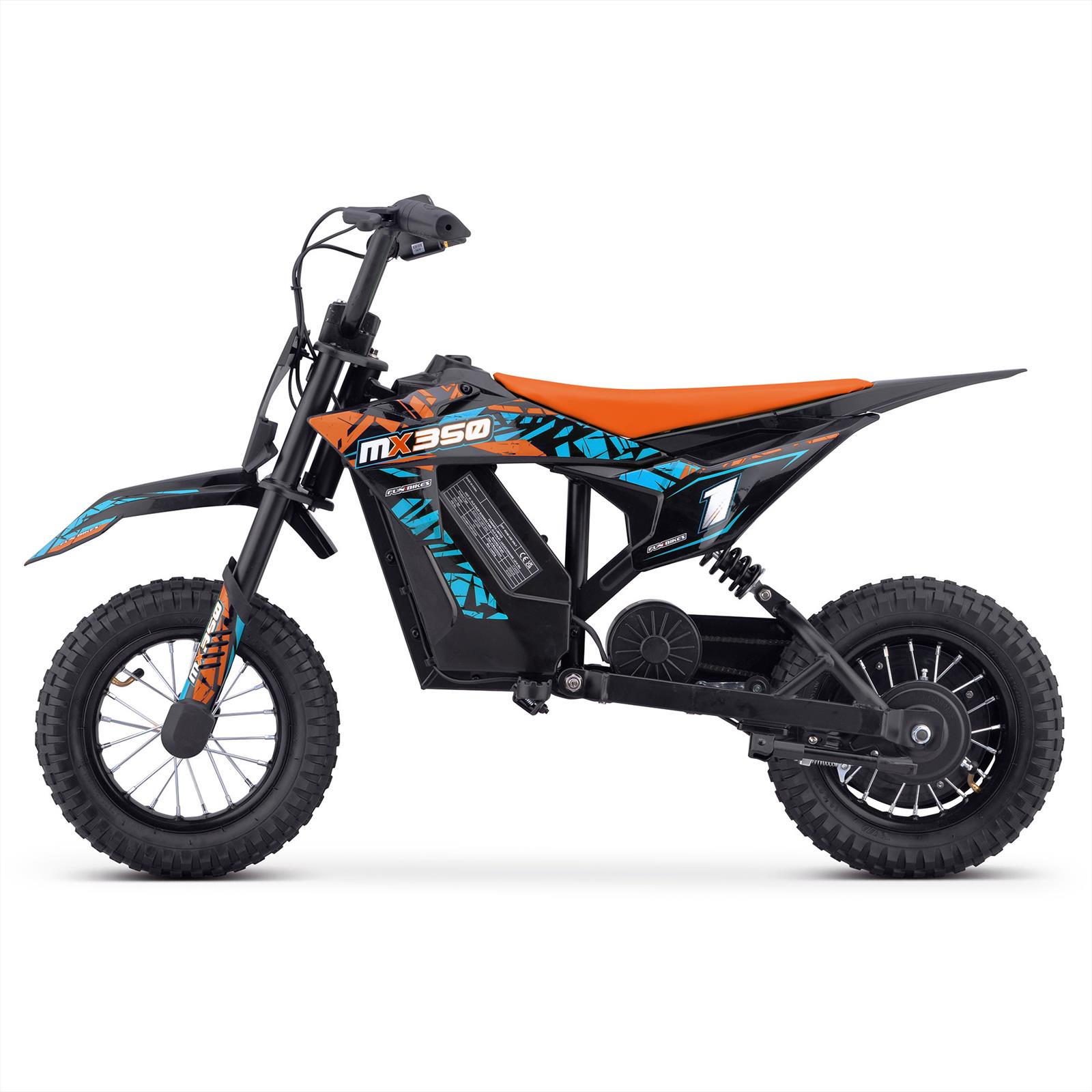 FunBikes MX350 350w 36v 4ah 12/12 51cm Lithium Orange Electric Kids ...