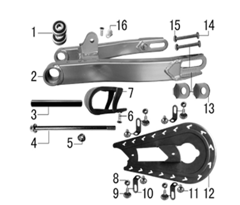 M2R 50R Rear Swing Arm Chain Slider