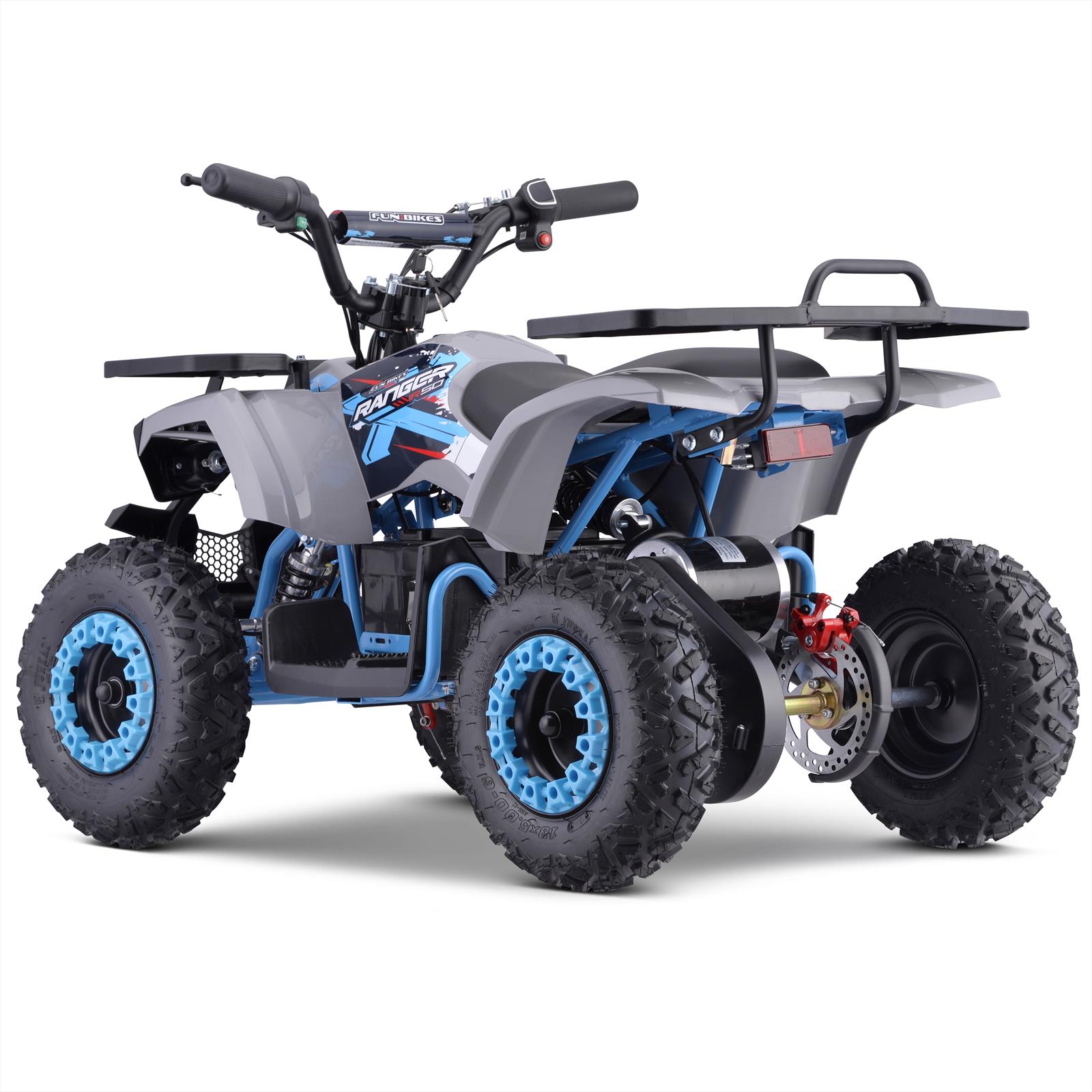 Funbikes Ranger 1000w Premium Nardo Grey Blue Kids Mini Electric Quad Bike