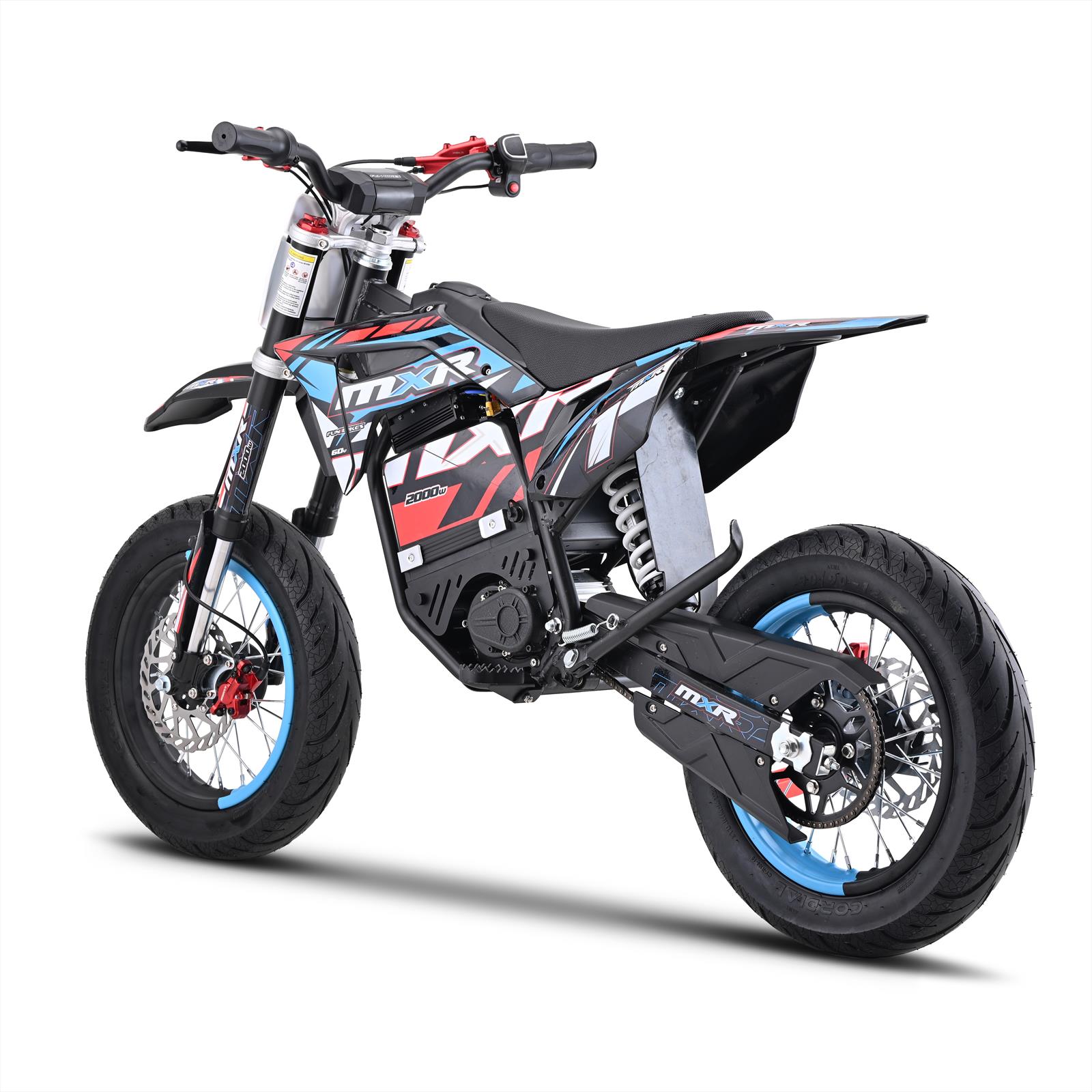 FunBikes MXR 2000w 60v Li 12/12 69cm Blue Supermoto Electric Dirt Bike