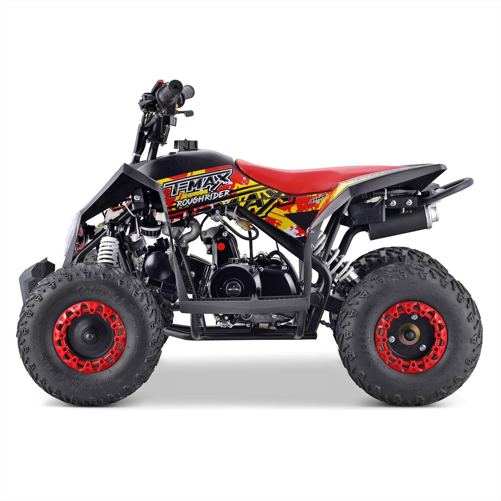 FunBikes T-Max Roughrider 90cc Red Kids Midi Petrol Quad Bike