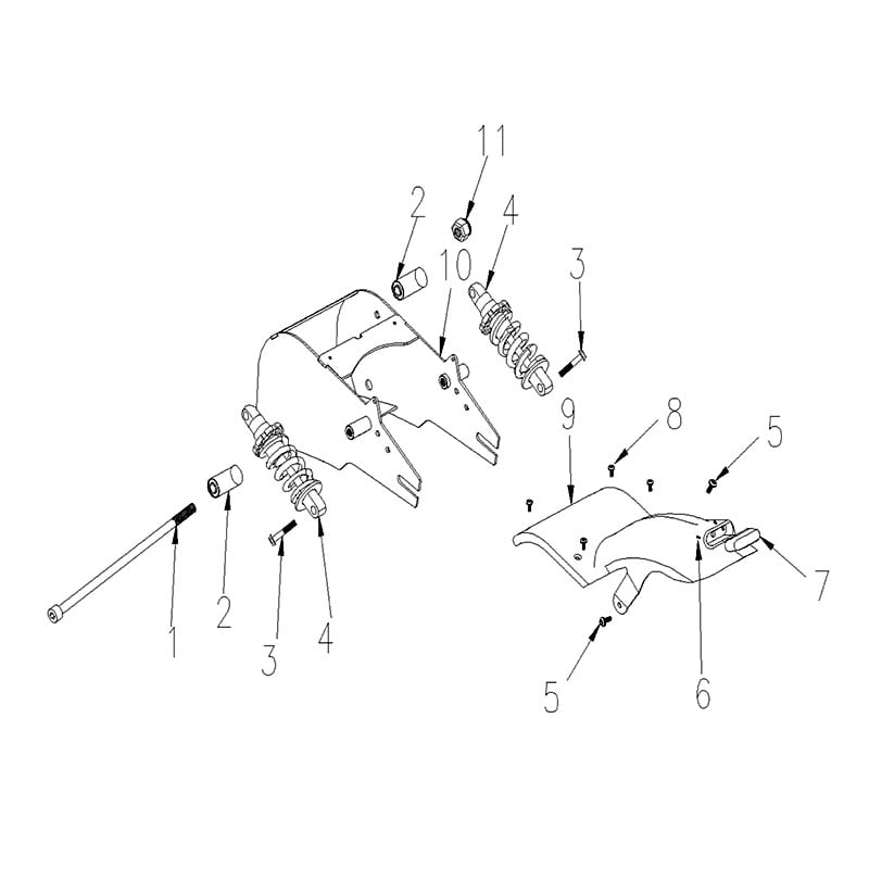Chaos GT1600 Electric Scooter Rear Swingarm White