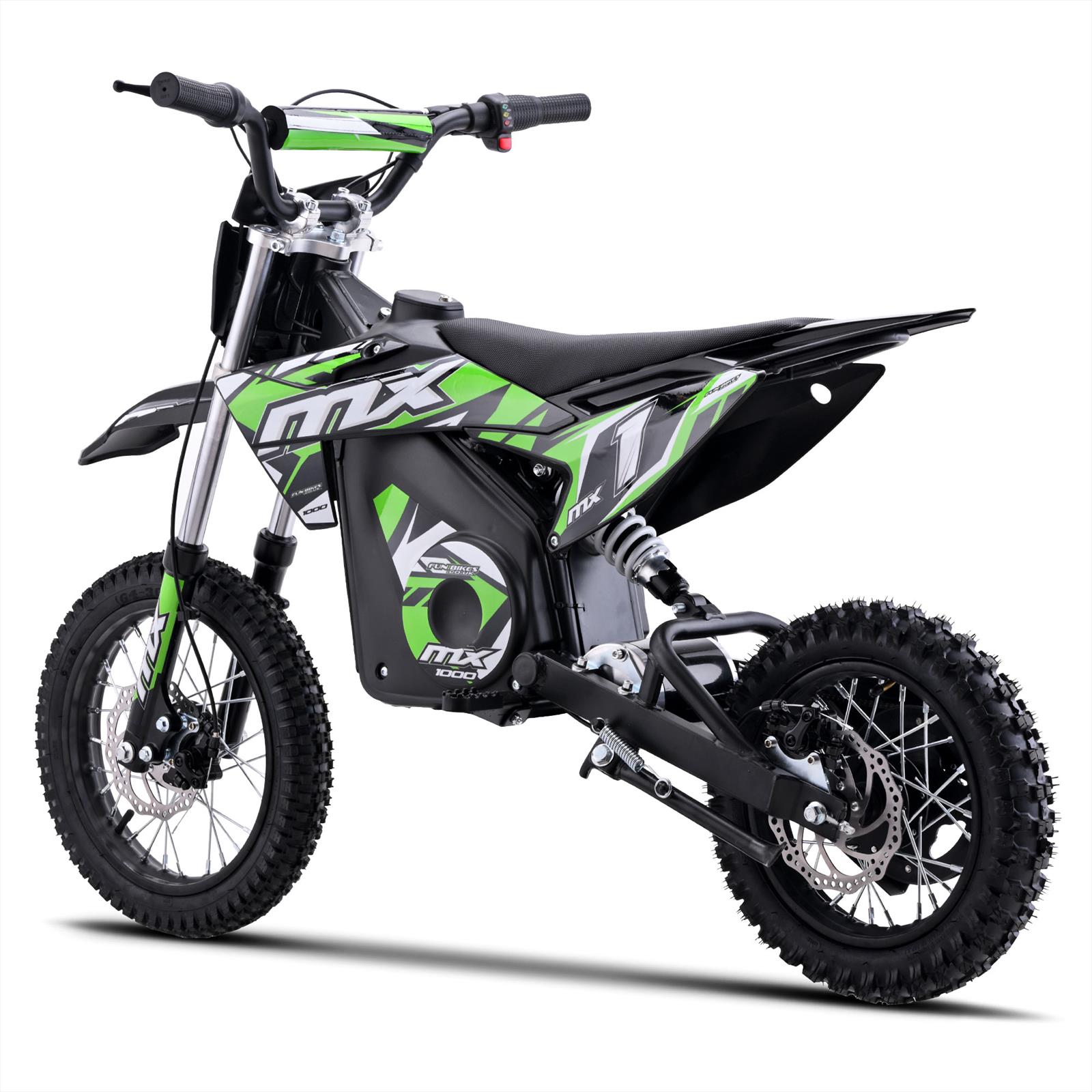 FunBikes MX1000 1000w 36v 62cm Lithium Green Electric Kids Dirt Bike