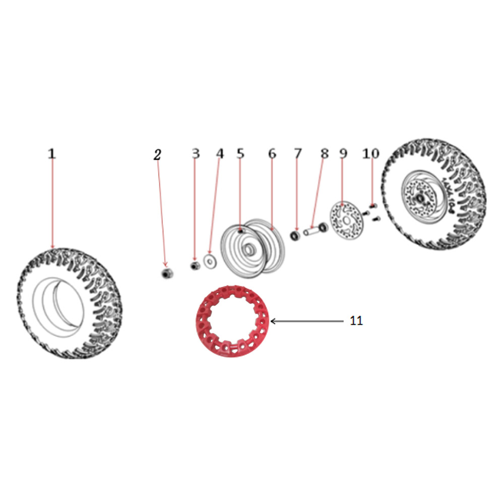 FunBikes X-Max Roughrider 1500w Electric Quad Bike Front Hub Rubber Cover