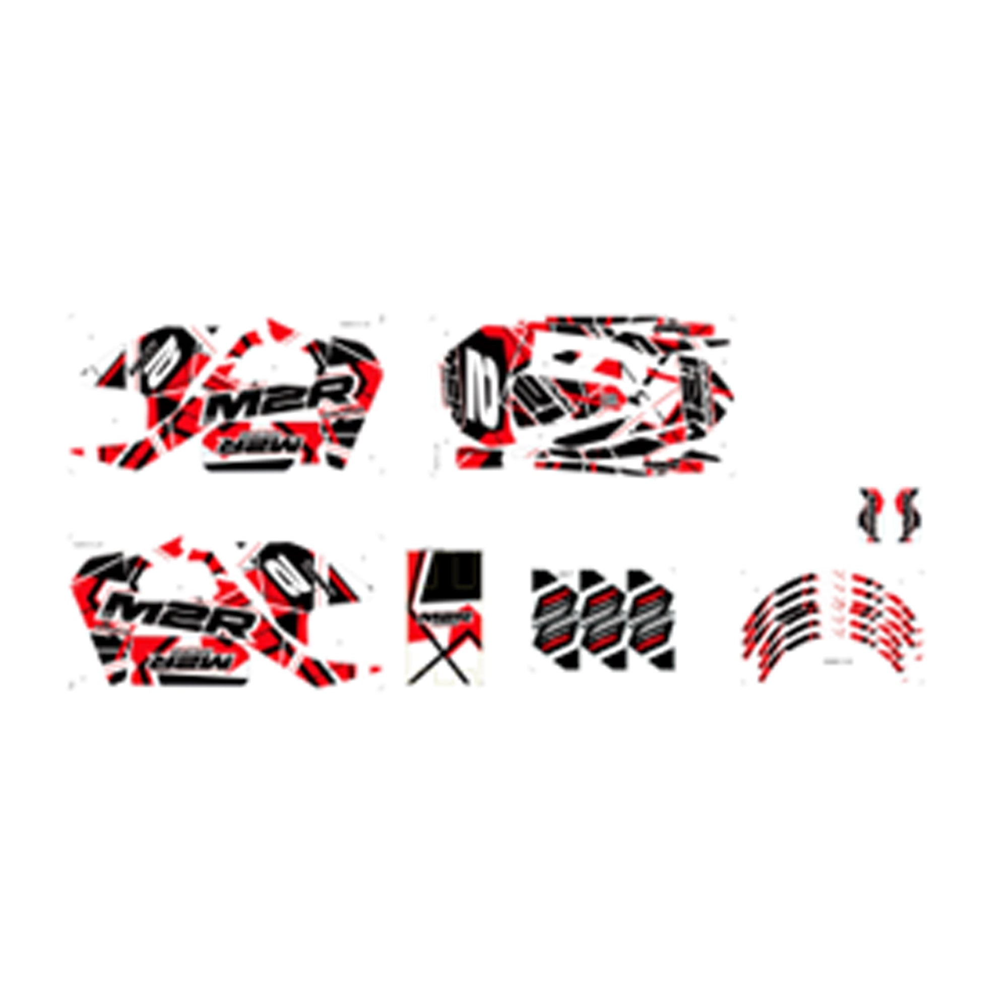 M2R RS-R 125cc Dirt Bike Sticker Set Black/Red/Grey