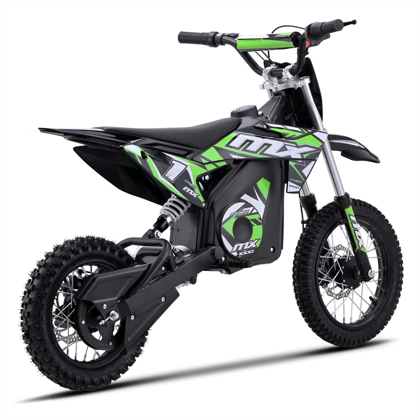 FunBikes MX1000 1000w 36v 62cm Lithium Green Electric Kids Dirt Bike