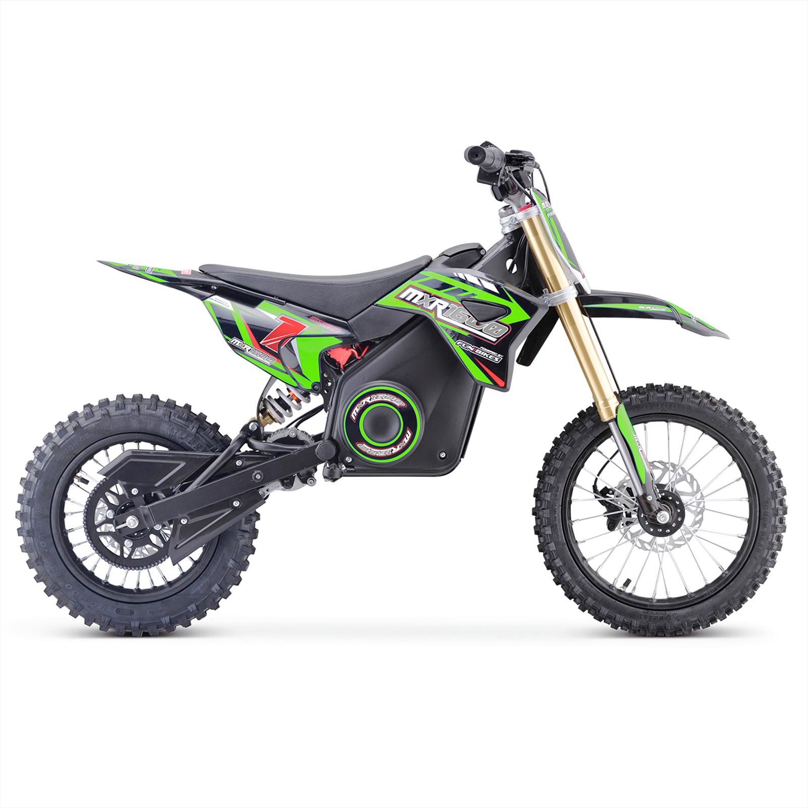 FunBikes MXR 1600w 48v Li 14/12 68cm Green Kids Electric Dirt Bike