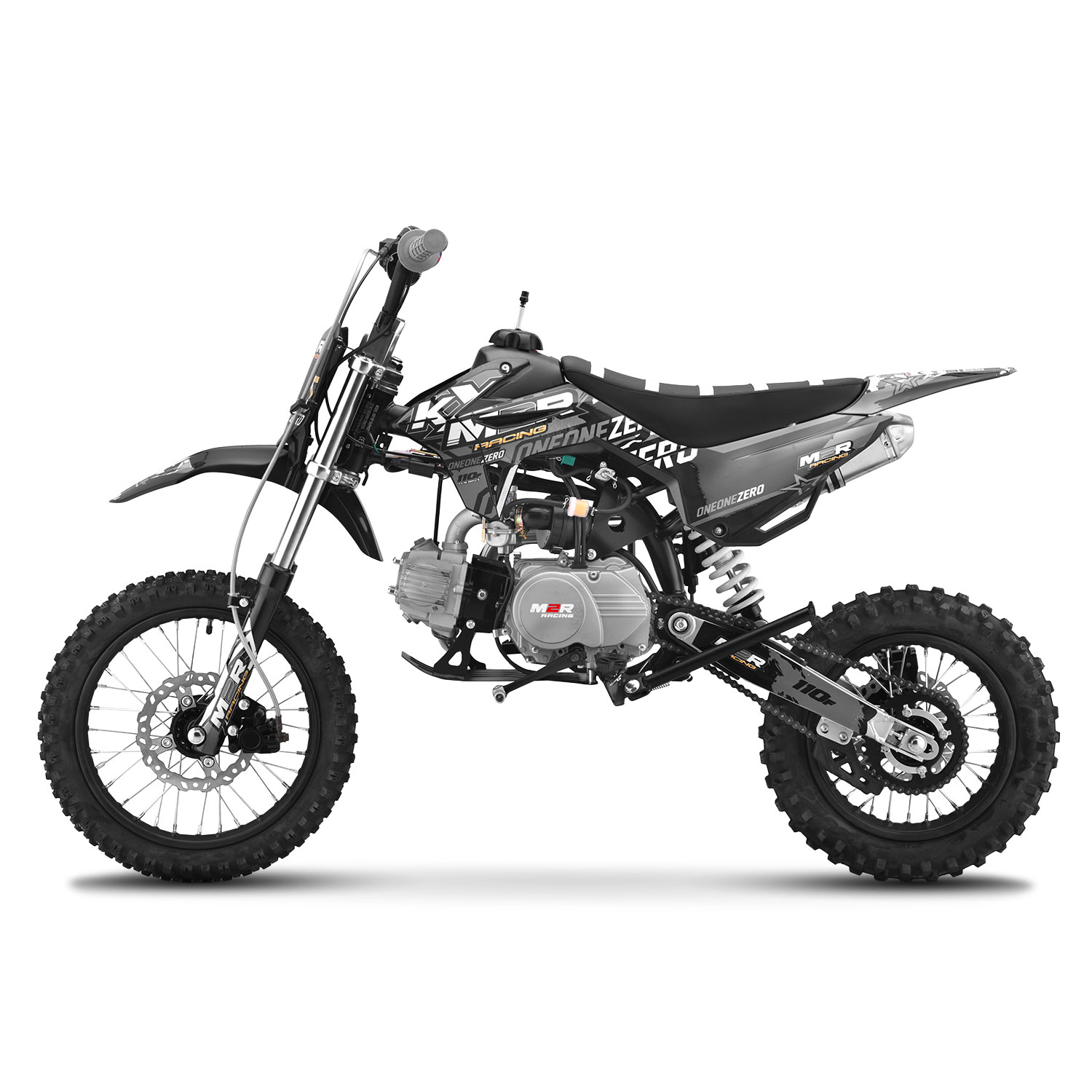 M2R Racing KX110F 110cc 14/12 76cm Grey Semi-Auto Pit Bike 2025 Model