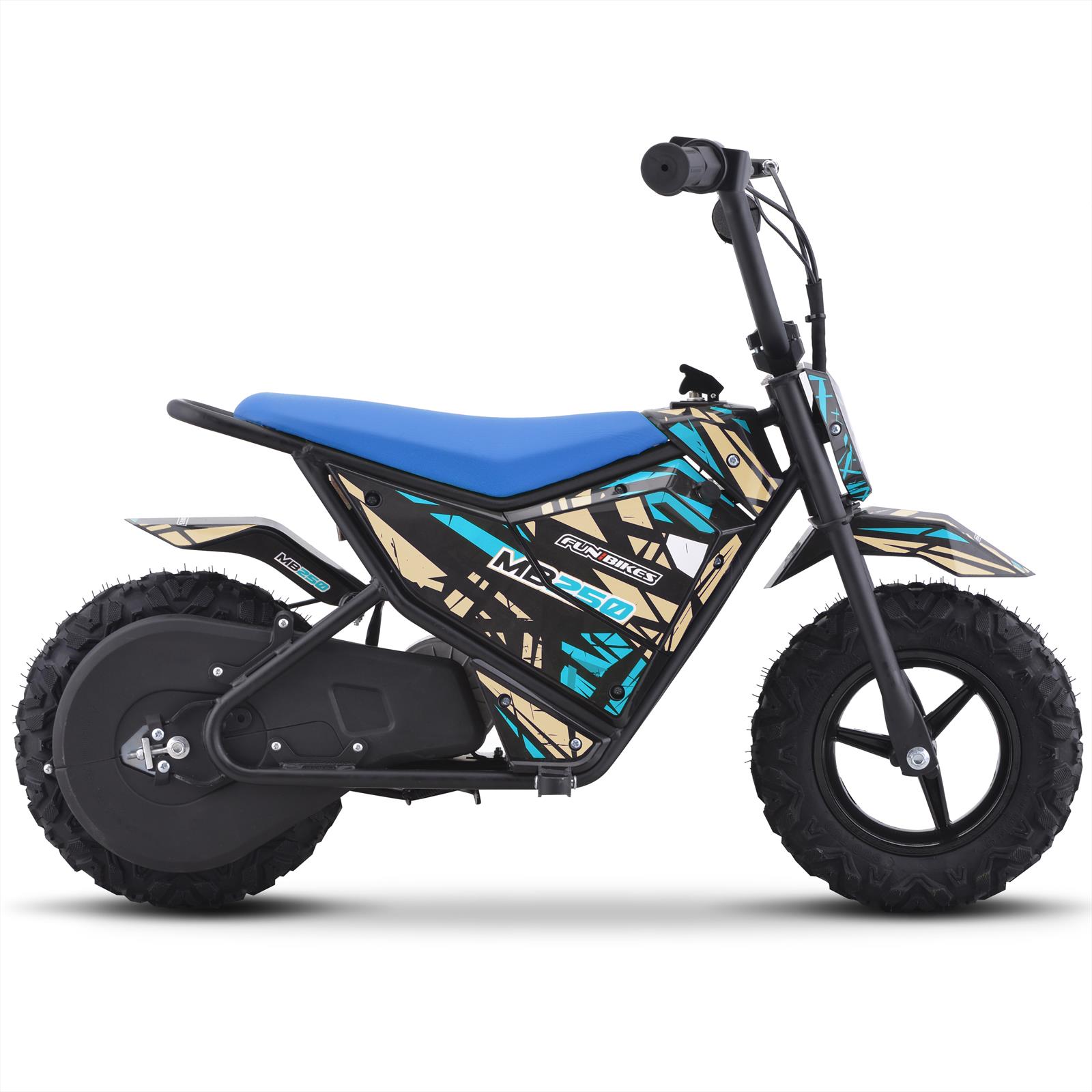 FunBikes MB250 250w 24v 6/6 43cm SLA Blue Electric Kids Mini Bike