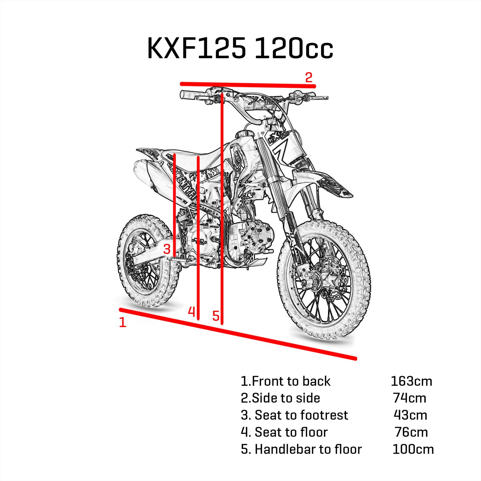 M2R Racing KXF125 120cc 14/12 76cm Black Red Pit Bike