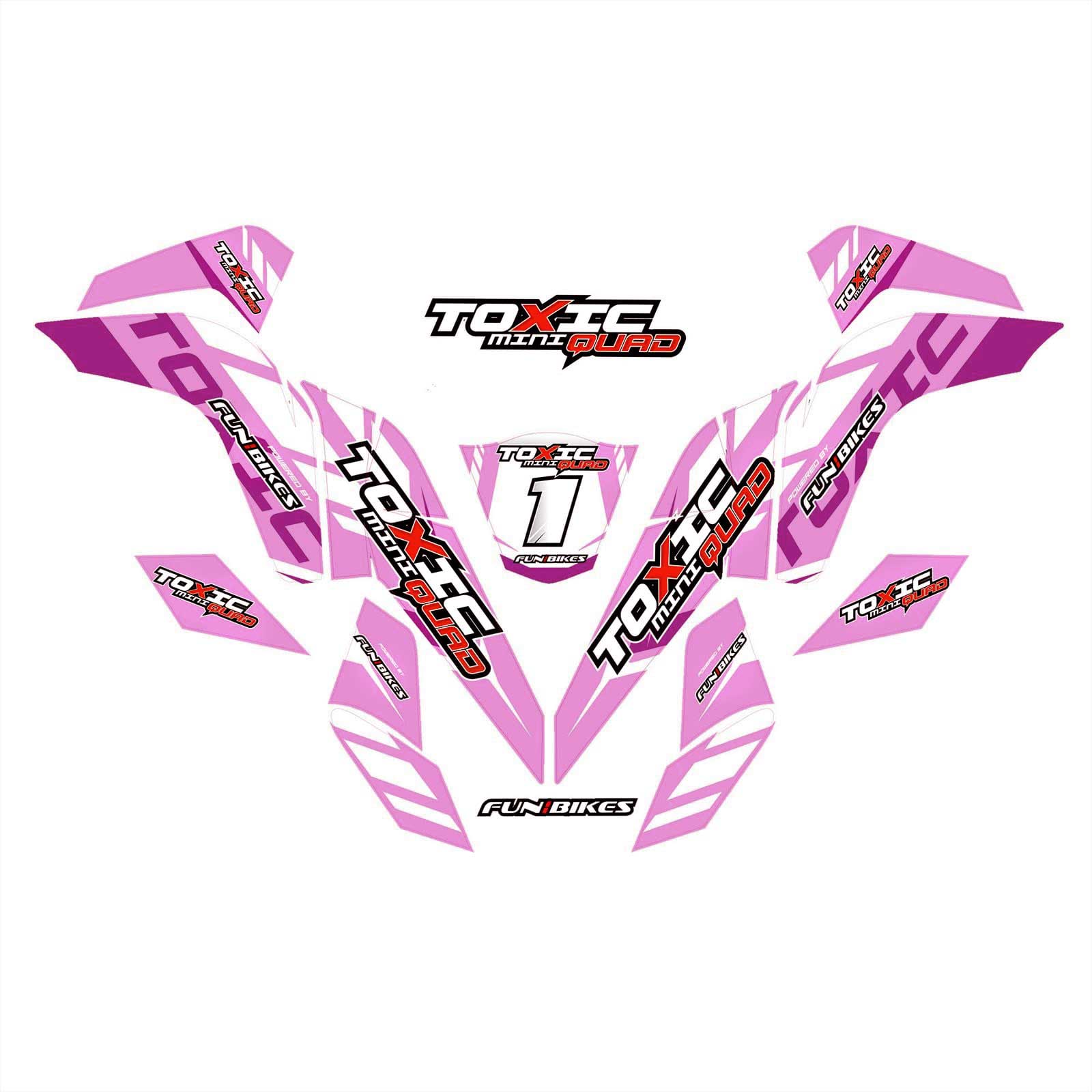 FunBikes Toxic V2 Mini Quad Pink Sticker Kit