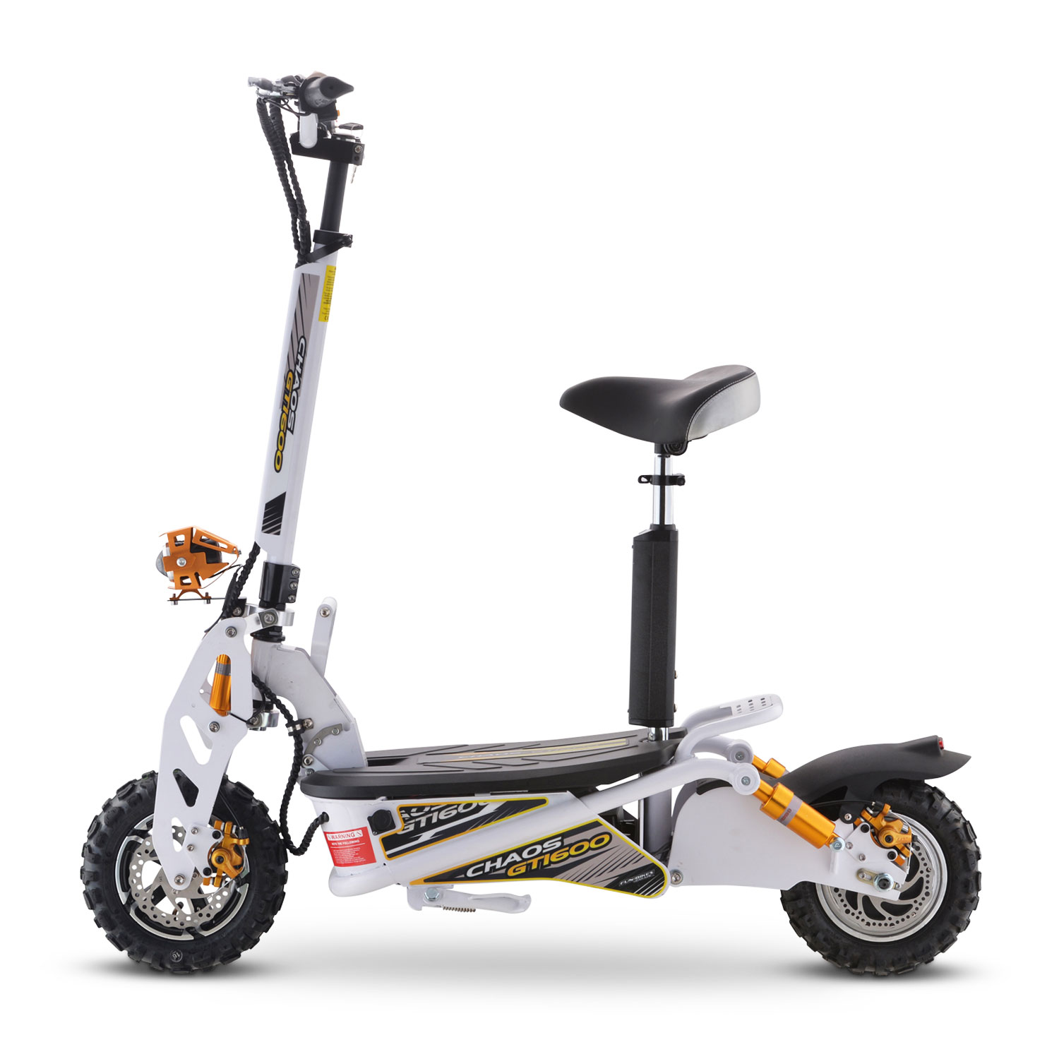 Chaos GT1600 Sport 48v 15.6ah Li Hub Drive White Off Road Electric Scooter
