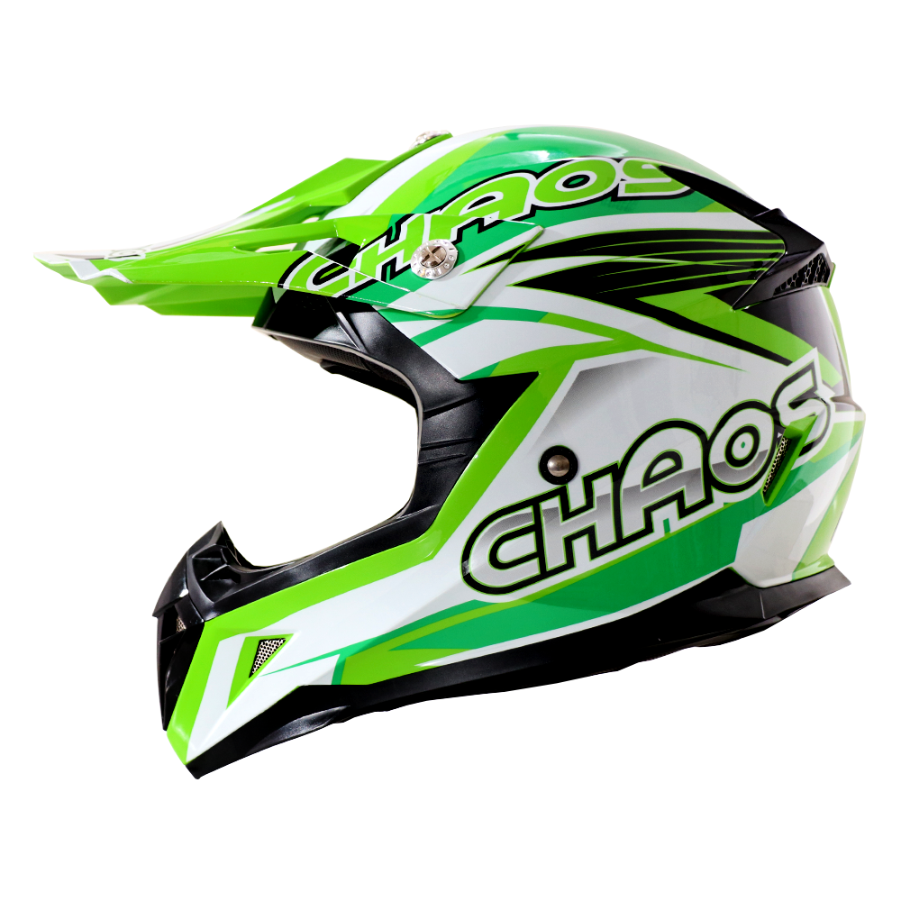 Chaos Adult Motocross Crash Helmet Green