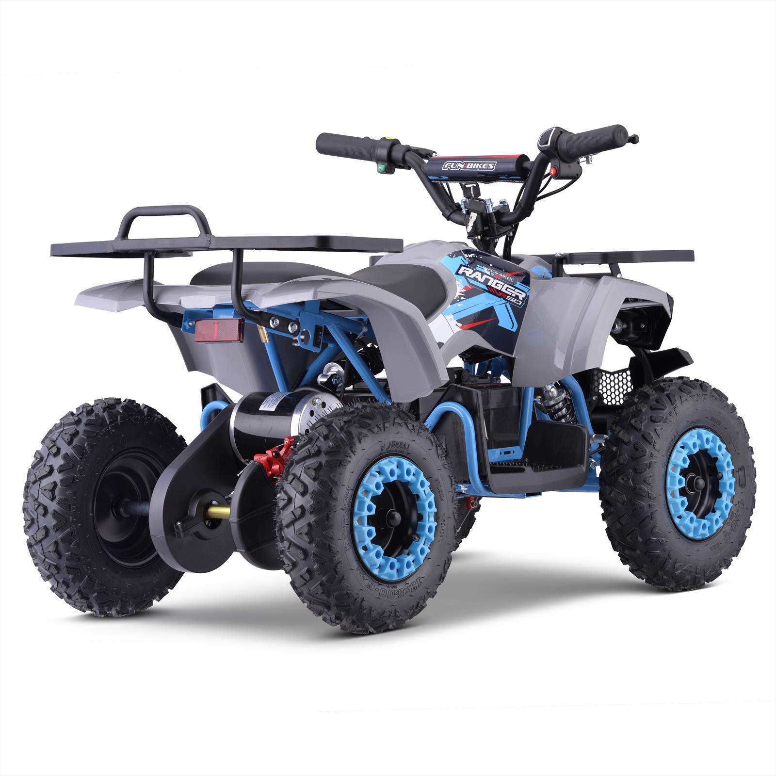 Funbikes Ranger 1000w Premium Nardo Grey Blue Kids Mini Electric Quad Bike