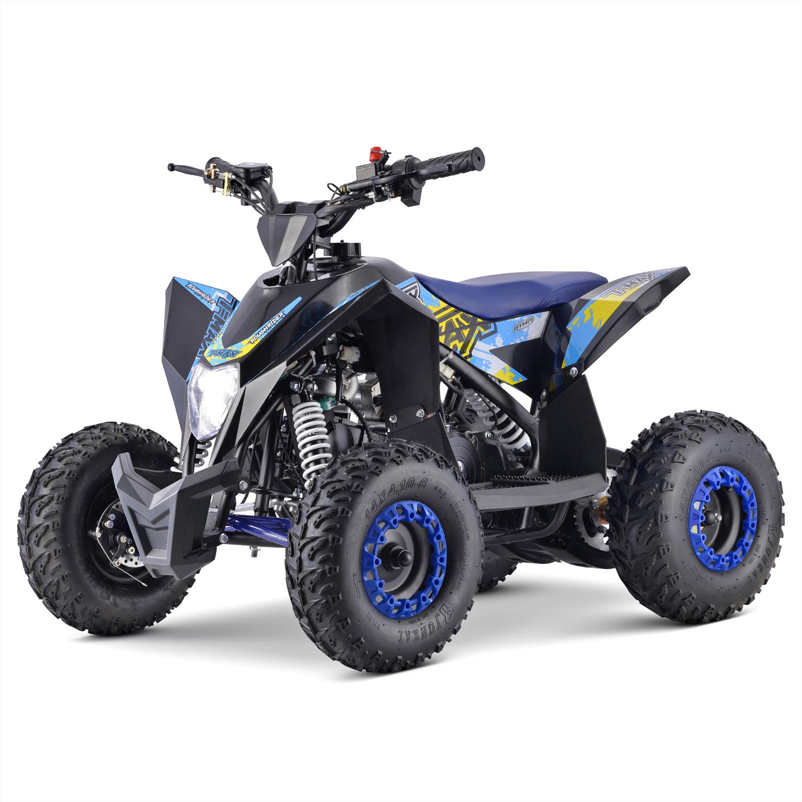 FunBikes T-Max Roughrider 90cc Blue Kids Midi Petrol Quad Bike
