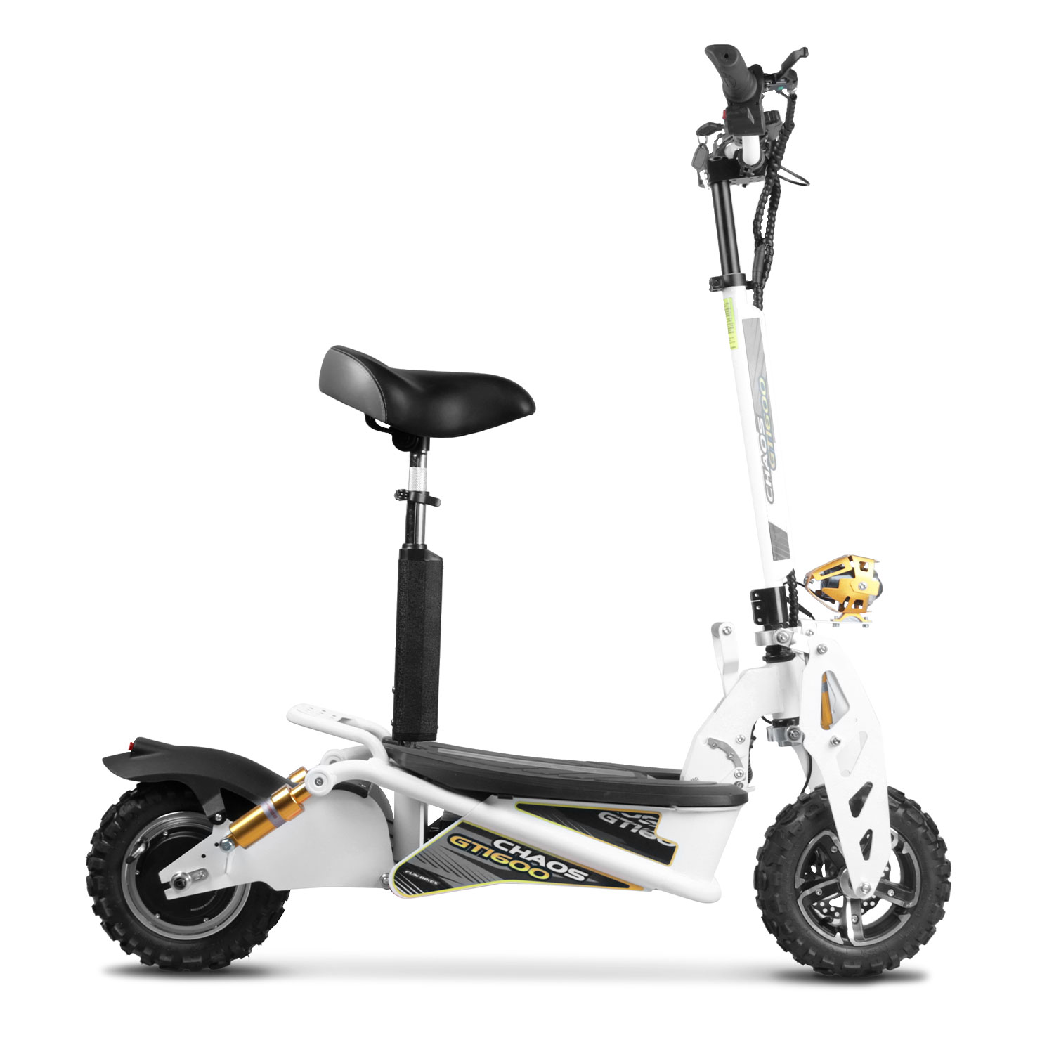 Chaos GT1600 Sport 48v 15.6ah Li Hub Drive White Off Road Electric Scooter