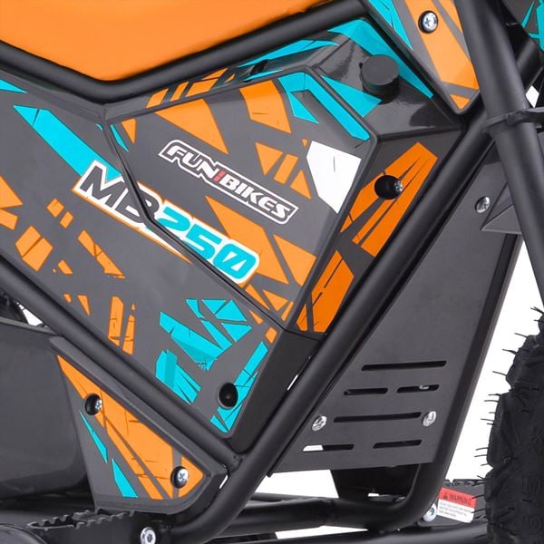 FunBikes MB250 250w 24v 6/6 43cm SLA Orange Electric Kids Mini Bike