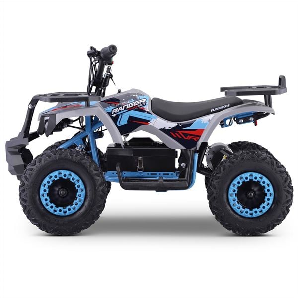 Funbikes Ranger 1000w Premium Nardo Grey Blue Kids Mini Electric Quad Bike