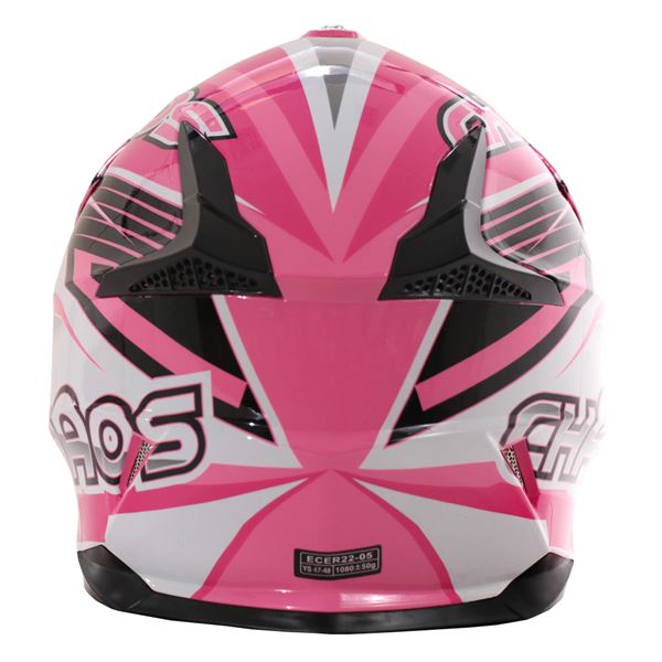 Chaos Kids Motocross Crash Helmet Pink